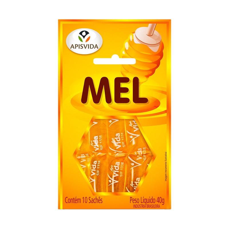 Mel Puro Sachê Cartela Superalimento 40g 10 Sachês Apis Vida - Mel ...
