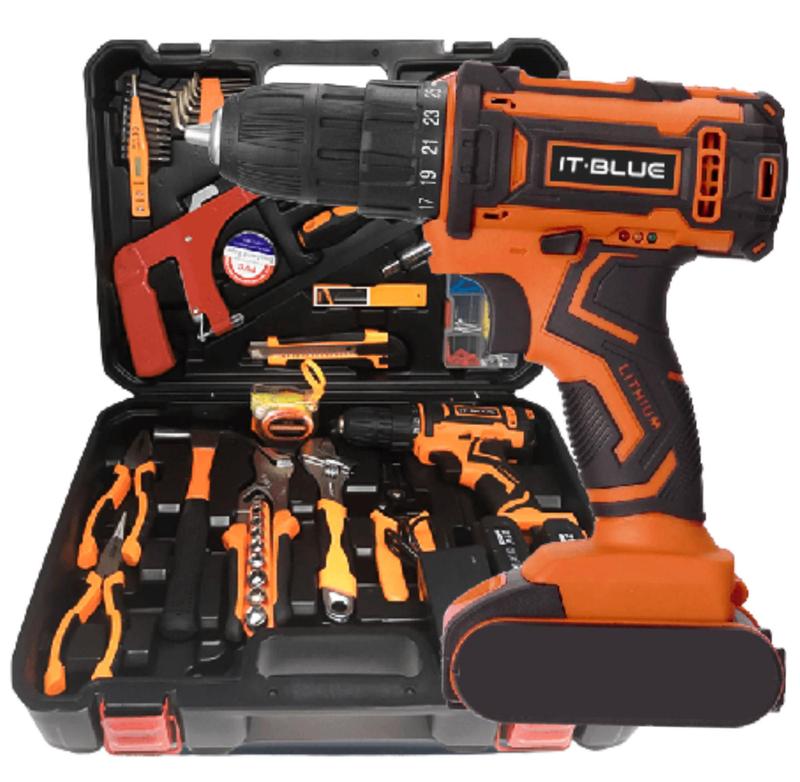 MELHOR Kit Oficina com Parafusadeira 21V parafusadeira/furadeira ORIGINAL - ITBLUE ...