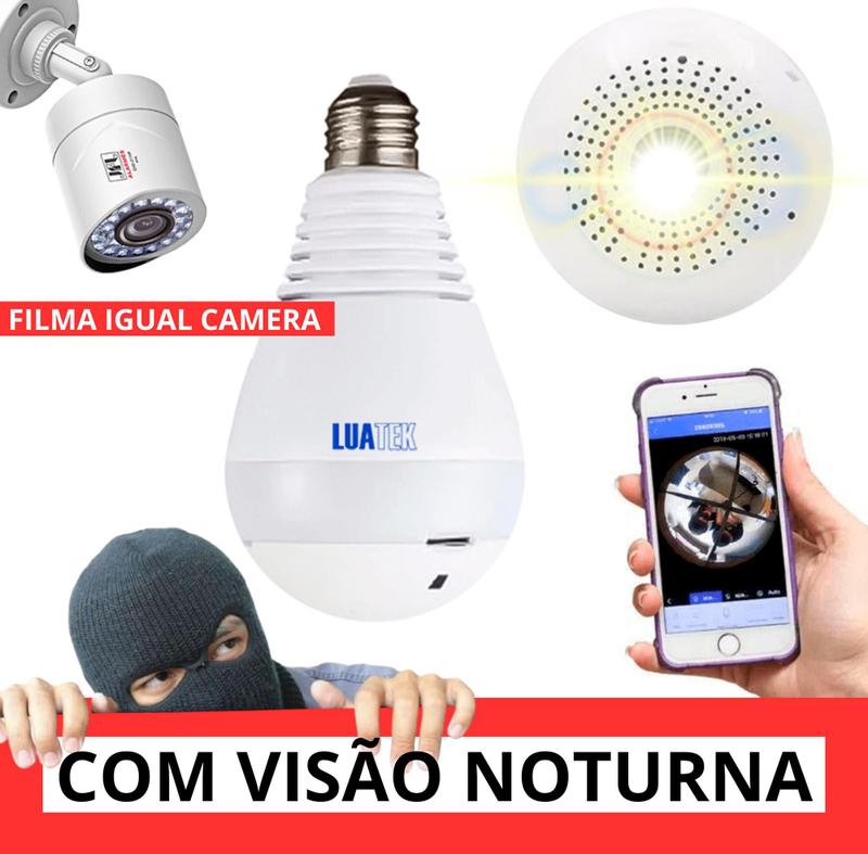 MELHOR lampada camera para filmar Lampada smart led com visão noturna e ...