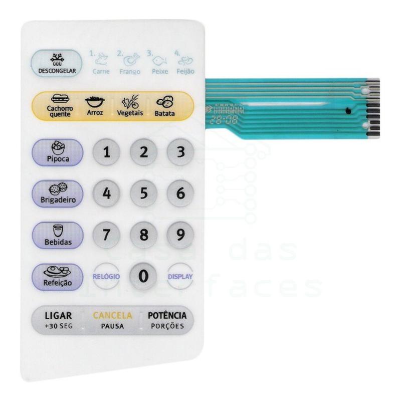 Membrana Teclado para Microondas Electrolux Me 18s - MSP - Peças para ...