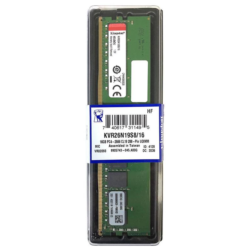 Memória Kingston 16Gb Ddr4 2666Mhz Cl19 - Kvr26N19S8/16 - Memória RAM - Magazine Luiza