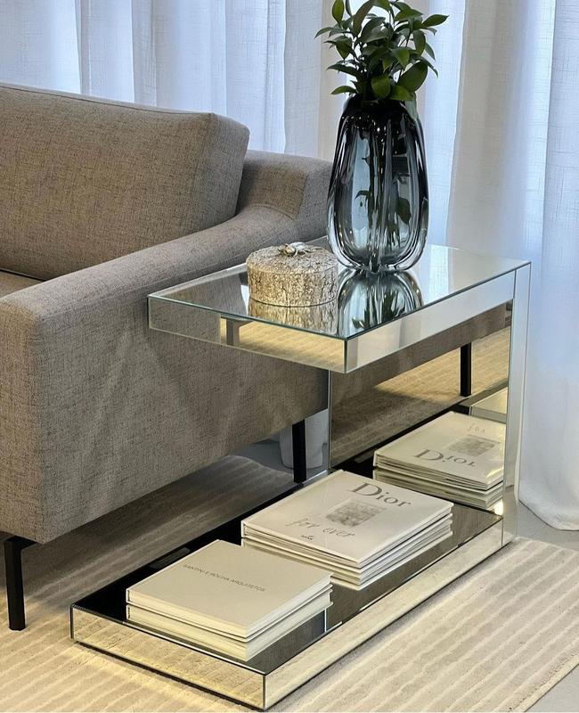 Mesa De Apoio Sofá Espelhada Prata - Inova Decor - Mesa de Canto / Lateral - Magazine Luiza