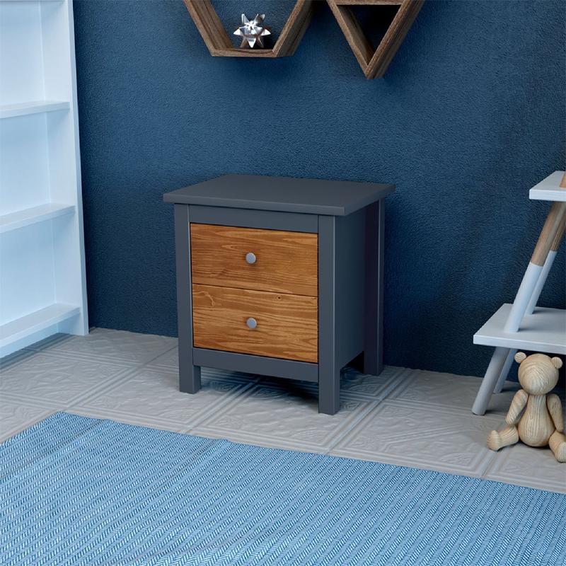 MESA DE CABECEIRA 2 GAVETAS EM MADEIRA MACIÇA AMÉLIA - Cinza - Lojas ...