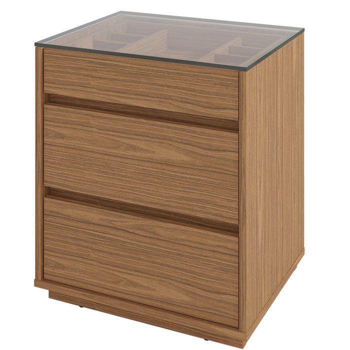 Mesa De Cabeceira 3 Gavetas 010023 Noce DCASA - CASA D - Mesa de ...