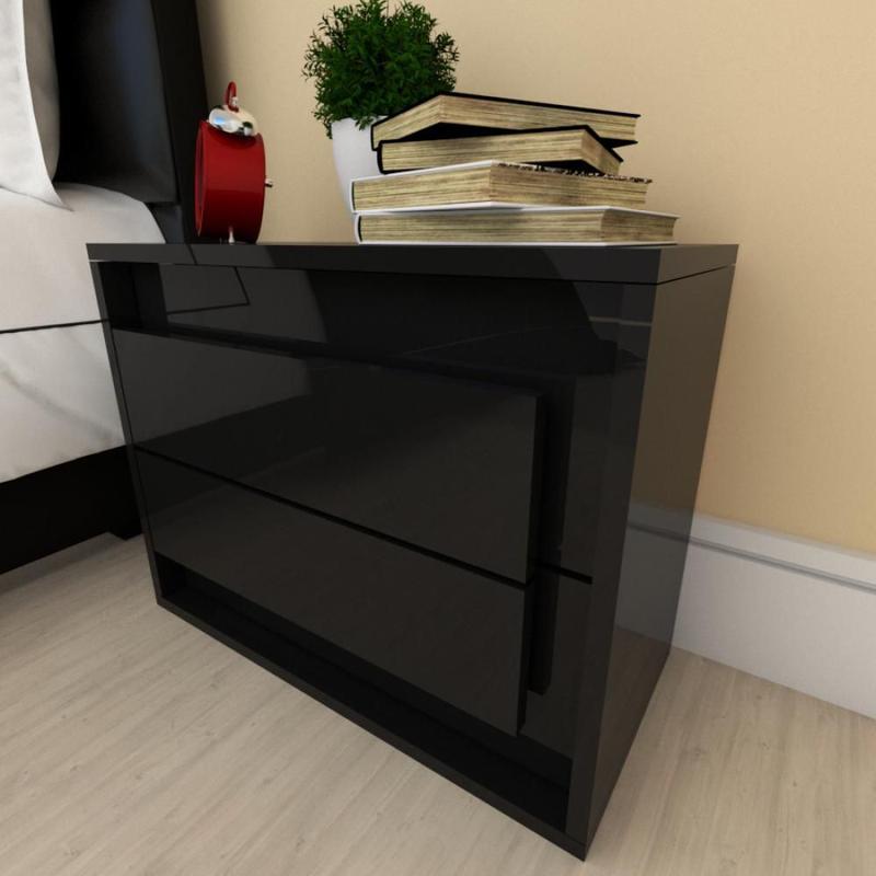 Mesa de cabeceira moderna preto - E-nichos - Mesa de Cabeceira - Magazine Luiza