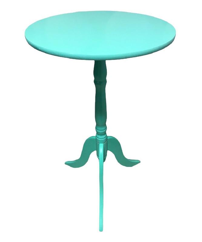 Mesa de Canto Redonda Azul Turquesa em MDF 53x30 - Wincy - Outros ...