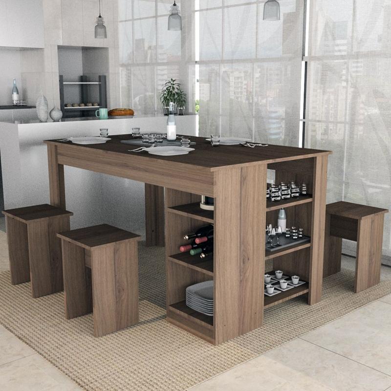 Mesa De Jantar C/ 4 Bancos Appunto CON4005 Enjoy 6 Prateleiras - Outros ...