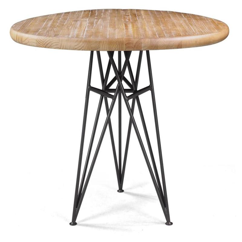 Mesa de Jantar NewPort Renar Redonda 110 cm cor Driftwood Base Grafite ...