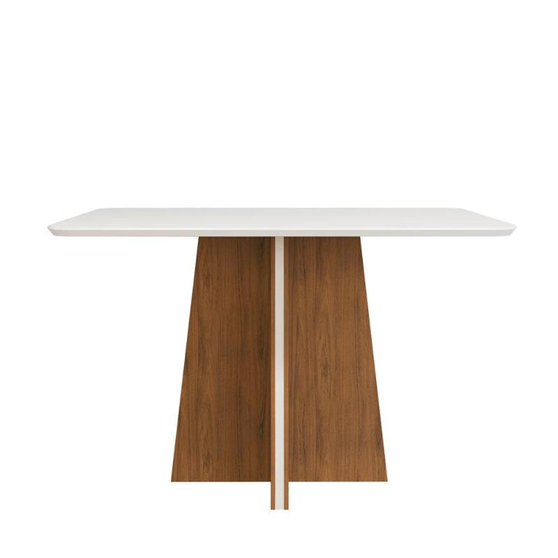 Mesa de Jantar Retangular Tampo Chanfrado Curvo Vanda DJ Móveis Freijó ...