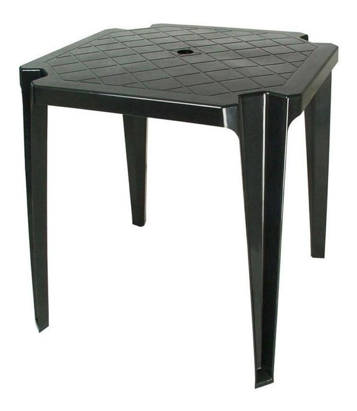 Mesa De Plastico Quadrada 70X70 Empilhável Preto 01 Mesa - Antares ...