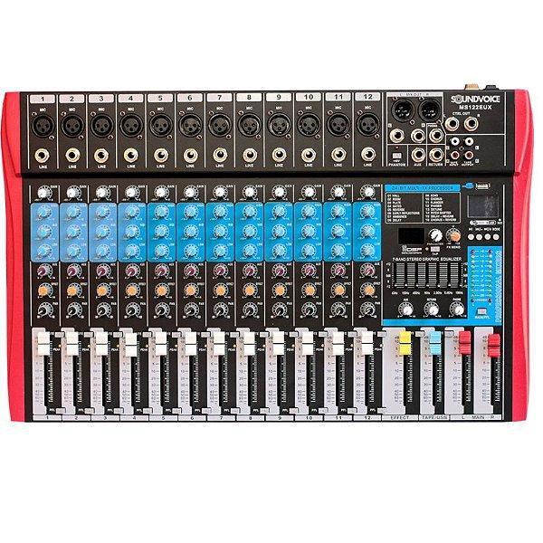 Mesa de Som 12 Canais Interface Soundvoice MS122 EUX Efeitos - Mesa de ...