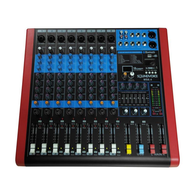 Mesa de Som 8 Canais MS8.4 EUX - SOUNDVOICE - Mesa de Som / Mixer ...