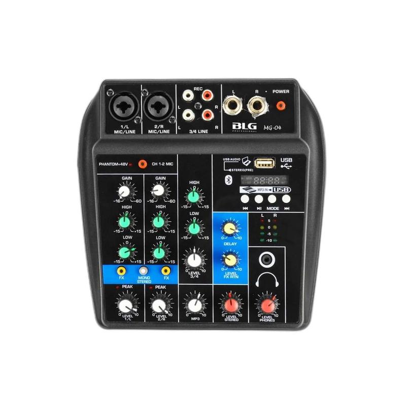 Mesa De Som Blg Mini Mixer 4 Canais Mg 04 - Mesa de Som / Mixer ...