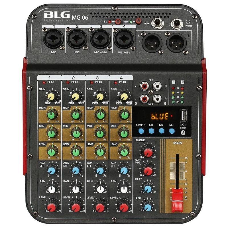 Mesa De Som Blg Mini Mixer 4 Canais Mg 06 - Mesa de Som / Mixer ...