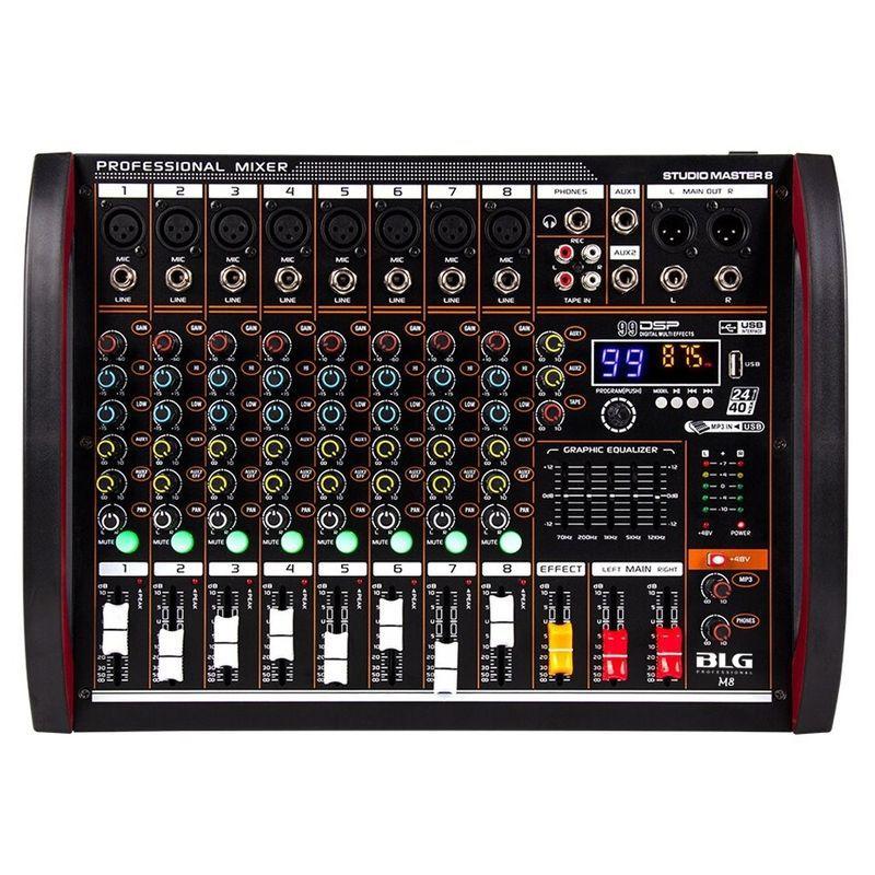 Mesa De Som Blg Premium Mixer 8 Canais Áudio M - Mesa de Som / Mixer ...
