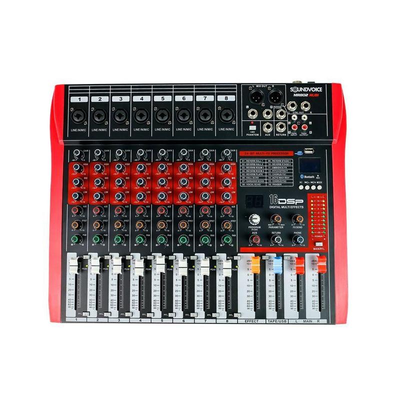 Mesa de Som Interface 8 Canais Soundvoice MR802 Rubi USB - Mesa de Som / Mixer - Magazine Luiza