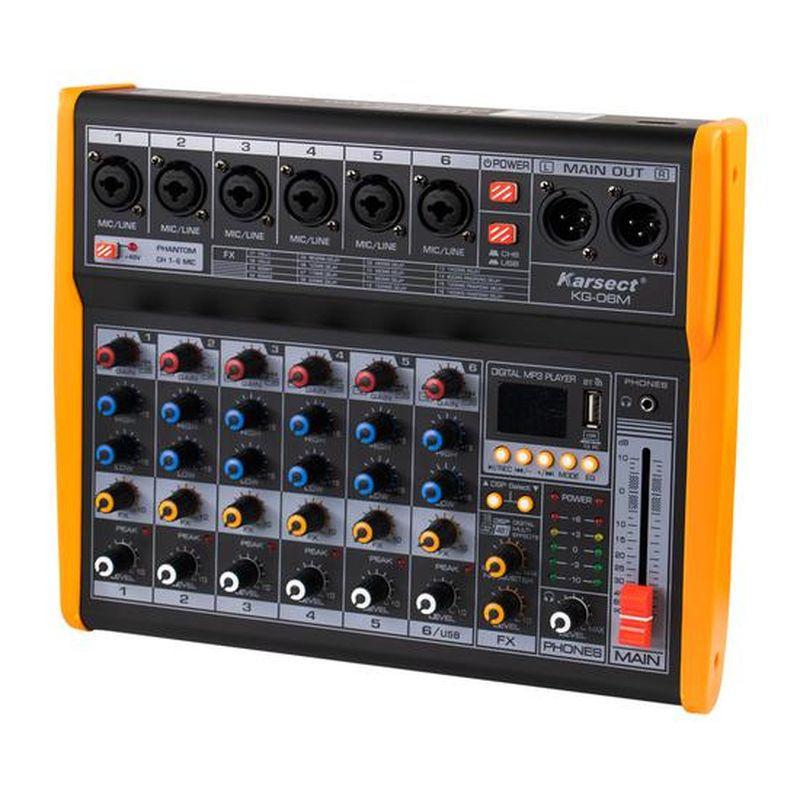 Mesa De Som Karsect Kg 06M 6 Canais Bluetooth Usb Aux Preto - Mesa de Som / Mixer - Magazine Luiza