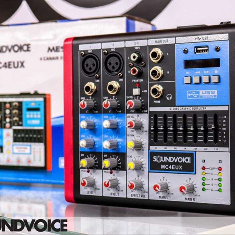 Mesa de Som MC4-eux SOUNDVOICE - Mesa de Som / Mixer - Magazine Luiza