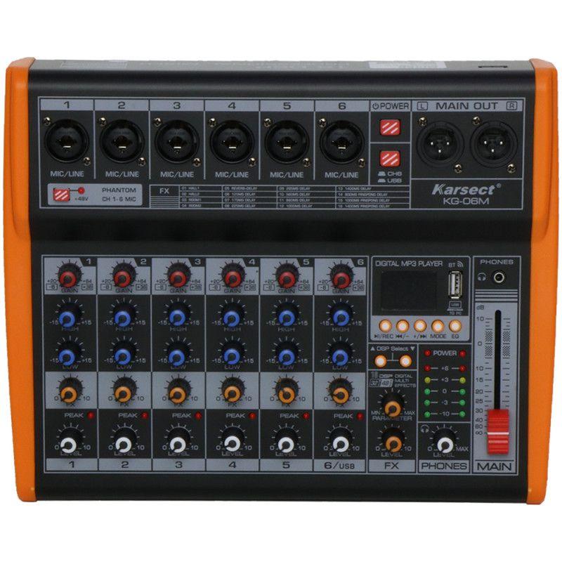 Mesa de Som Mixer Karsect de 6 Canais - KG-06M - Mesa de Som / Mixer ...