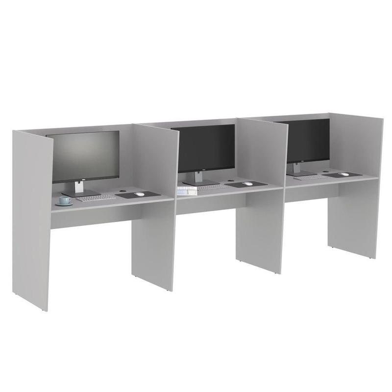 Mesa De Trabalho Call Center 3 Lugares Tripla Fechada - Plata - Mesa de ...