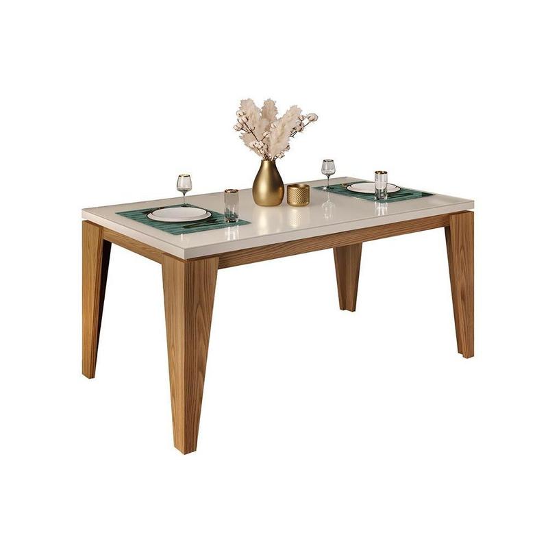 Mesa DJ Móveis Dora/Luna MDF/Vidro 170cm Carvalho/Off White - Outros ...