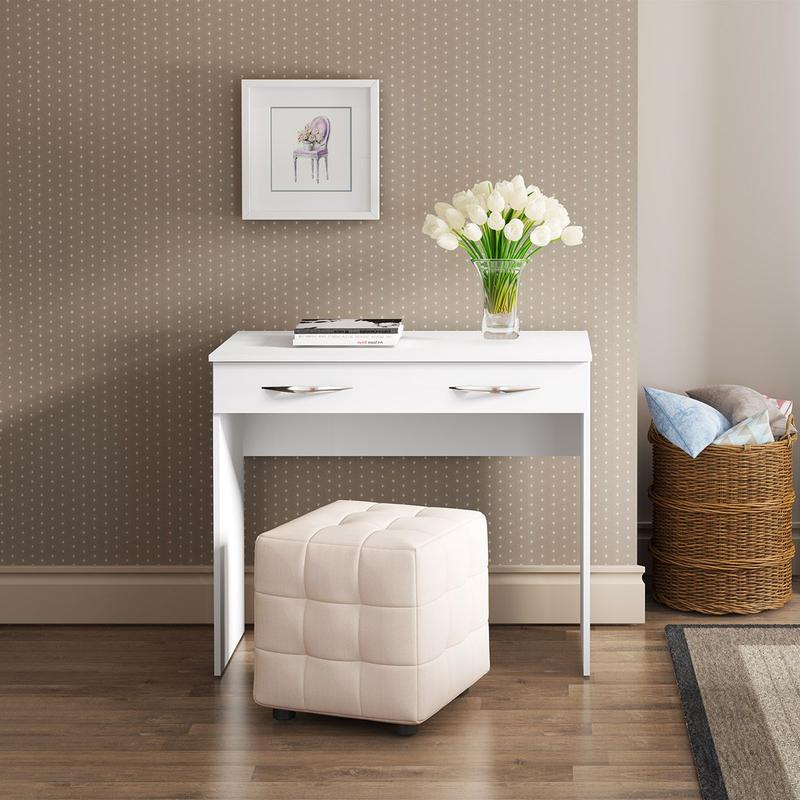 Mesa Escrivaninha Penteadeira com Gaveta Valore Posh 90 x 77 Cm MDP ...