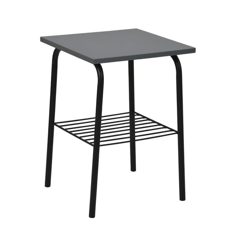 Mesa Lateral Andréa Design Menini Nicola - Preto e Chumbo - INIORIGINAL ...