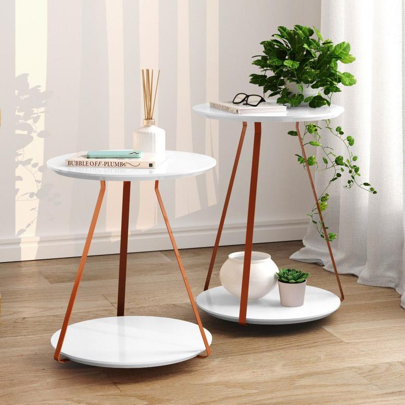 "(Mesa lateral e de centro Sofia para sala varias cores)" - Quarteto Móveis - Mesa de Canto ...