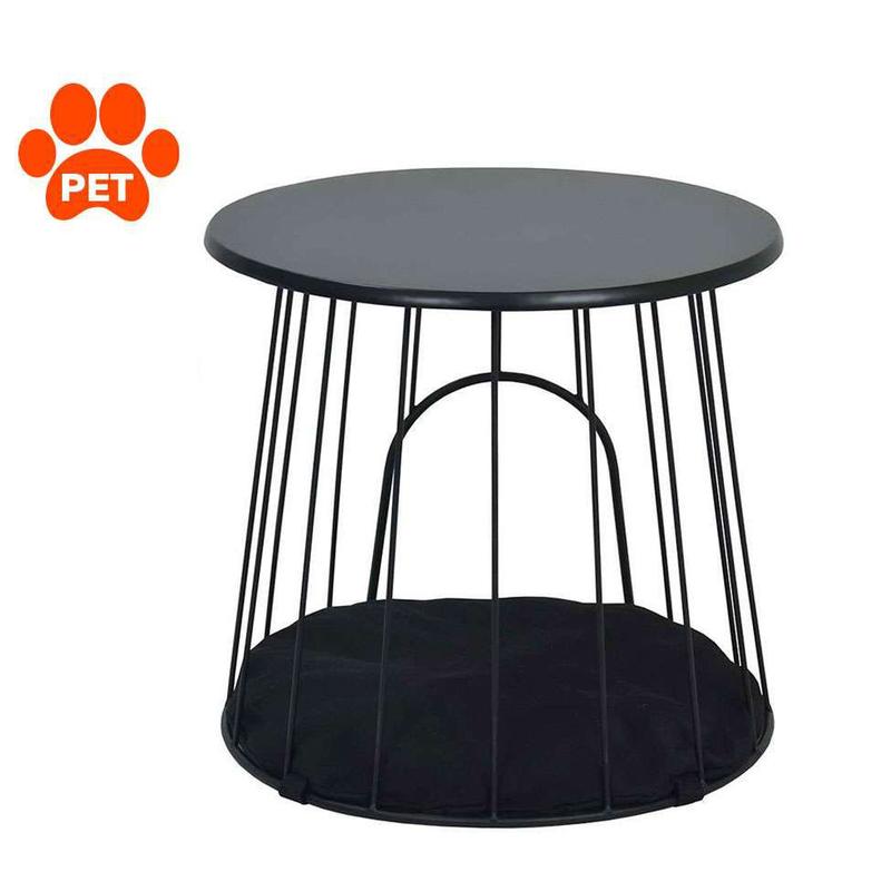 Mesa Lateral Redonda Toca para Pet Preta - Keva - Mesa de Canto ...