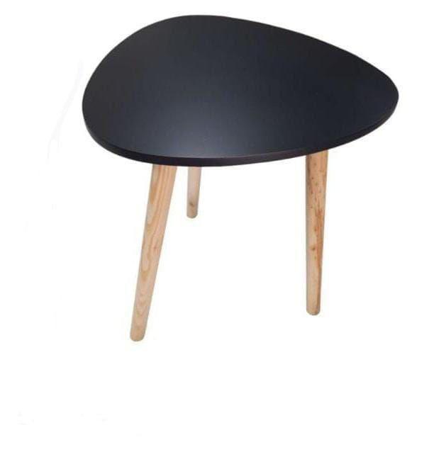 Mesa Lateral Triangular Tripé Madeira Preta - Amigold - Mesa de Canto ...