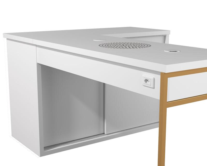 Mesa Nails Premium Lisa 167x117cm com Aspirador e Pé de Ferro - Branco ...