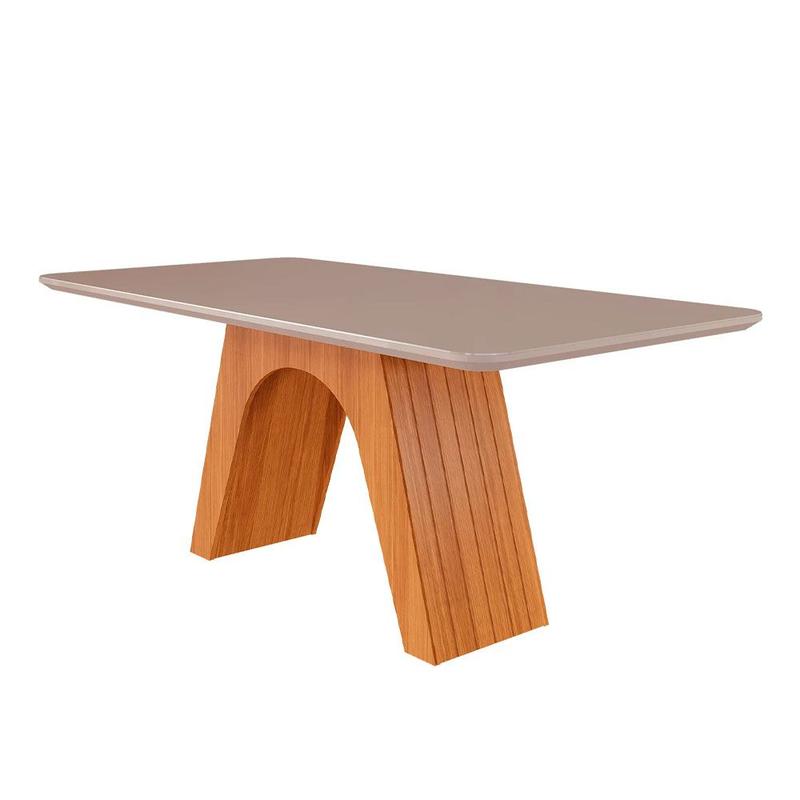 Mesa para Sala de Jantar Mesa Clara 180 cm Vidro/Mdf Cimol Nature ...
