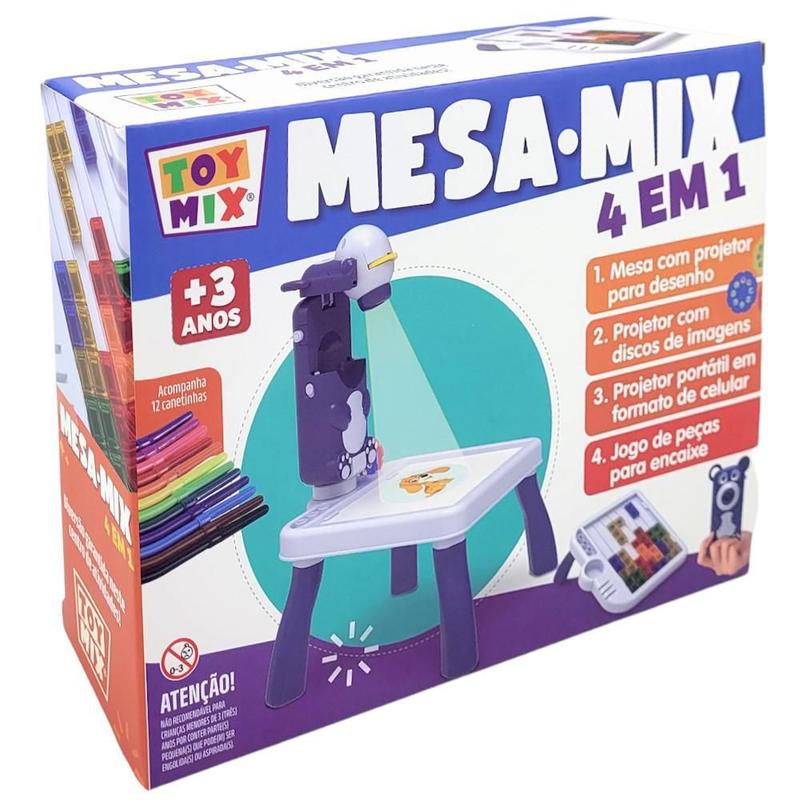 Mesa Projetora Infantil De Desenho Brinquedo Criativo 4 Em 1 - Toy Mix ...