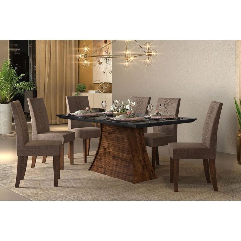 Mesa Ravena/Galena Vd 160+6 Cad Olimpia Malbec//Brze - DJ Móveis ...