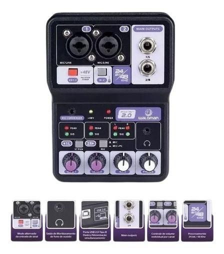 Mesa Som Waldman Podcast 2.0 2 Canais C/ Interface de Áudio - Mesa de ...