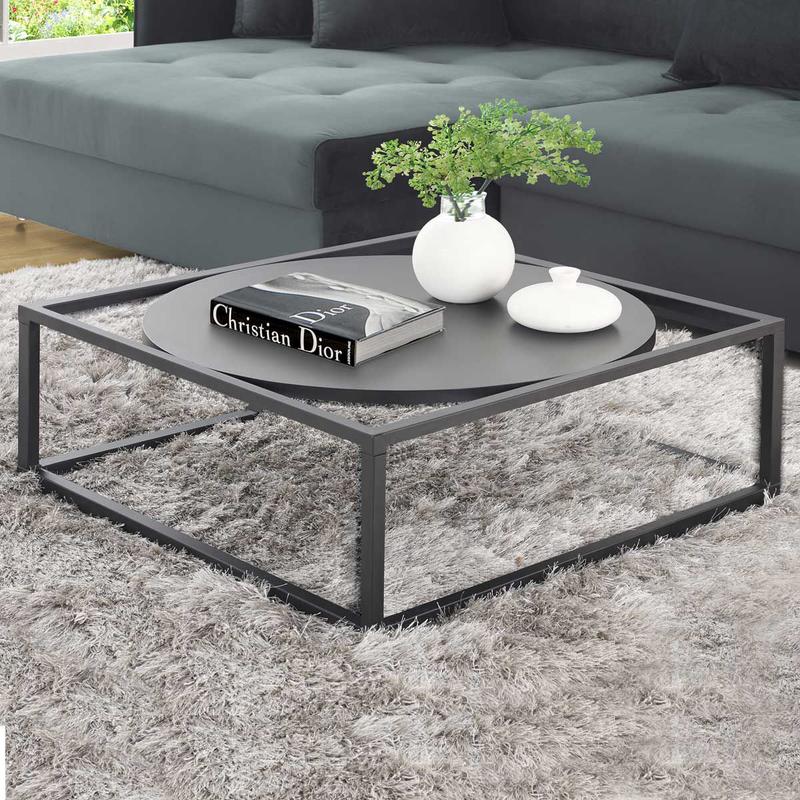 Mesinha De Centro Apoio Sala Decoração Mesa Quadrada D Ferro Radius ...