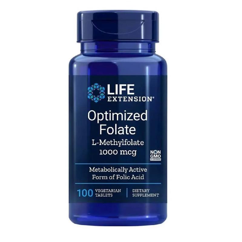 Metil Folate Optimized Folate 1.000 mcg 100 Tab. Life Extension ...