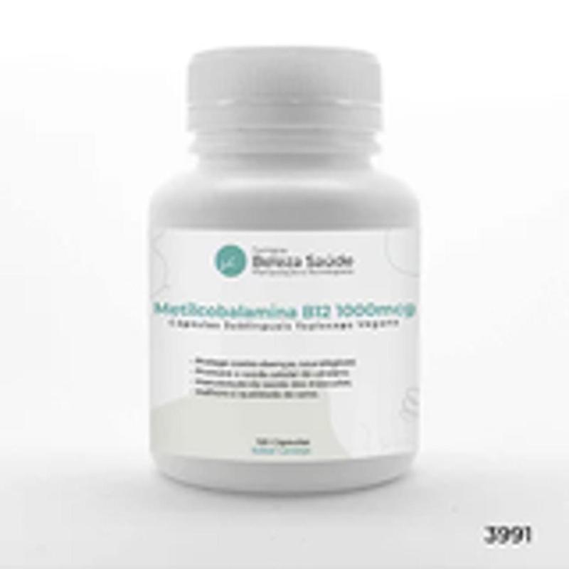Metilcobalamina B12 1000mcg Sublingual 120 Cápsulas Veganas - Beleza ...