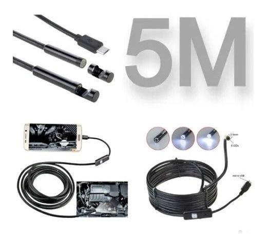 Micro Câmera Hd Endoscópica Usb Sonda Celular Android 5 Mts - B-max ...