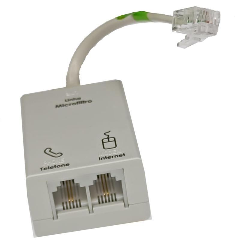 Micro Filtro Adsl Telefone Modem Internet Duplo Kit C/ 2 - Microtech ...