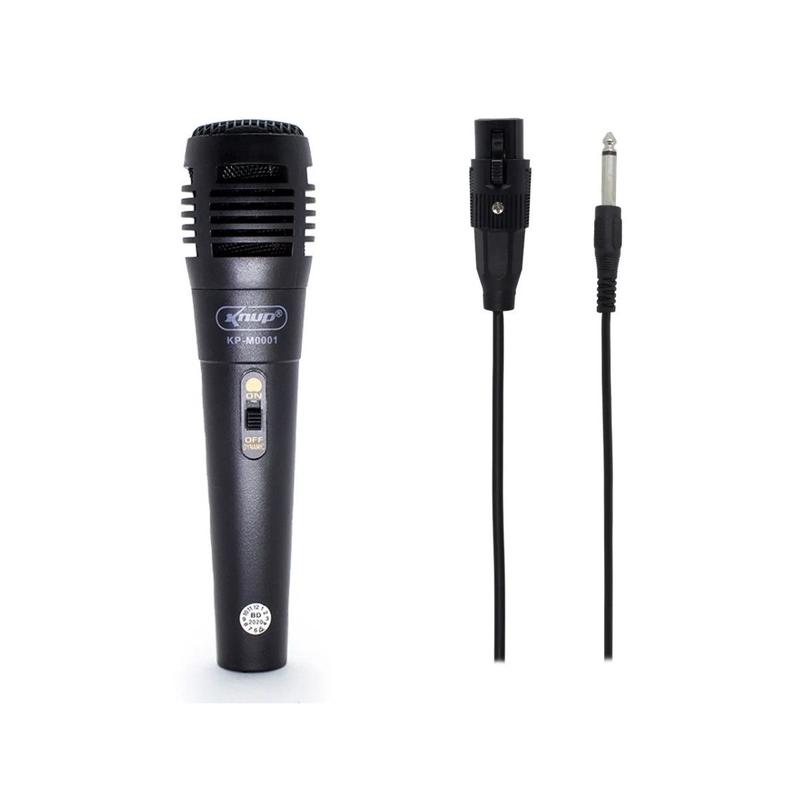 Microfone Com Fio Dinâmico Knup Kp-m0001 - Eletronica Castro ...