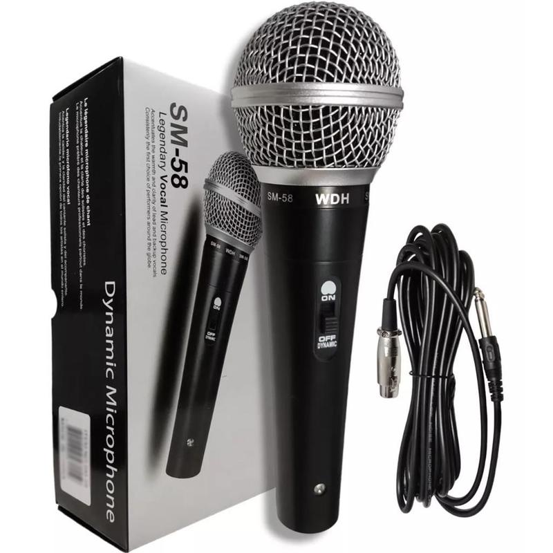 Microfone Com Fio Dinâmico Profissional Metal 5mts Sm-58 - Le Son ...