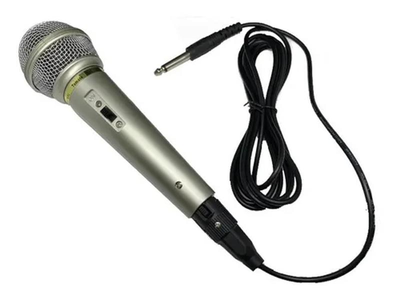Microfone Com Fio Dinâmico Profissional Metal Cabo 2mts Top - outro ...