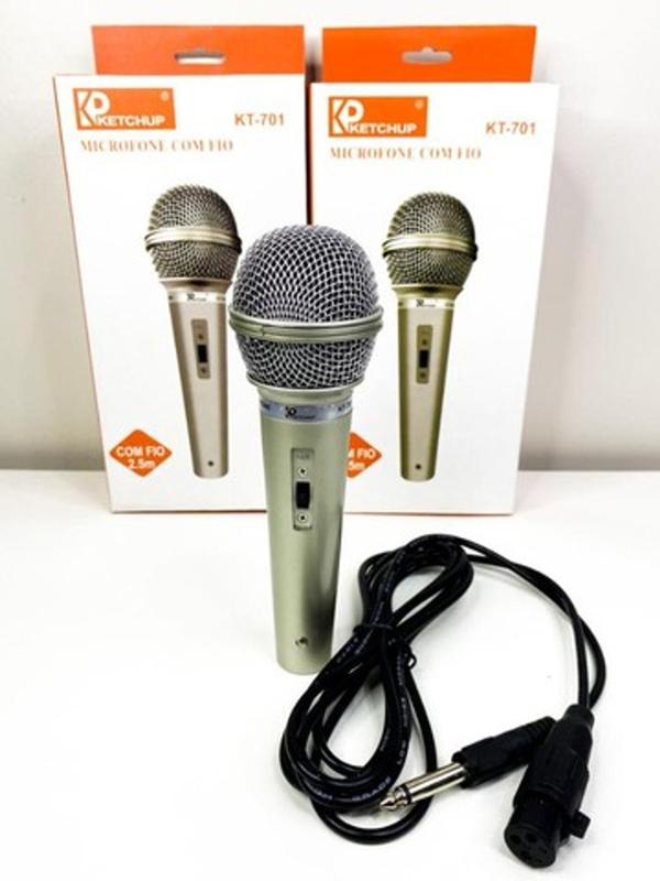 Microfone com fio Ketchup KT MF1002 - Microfone Dinâmico - Magazine Luiza