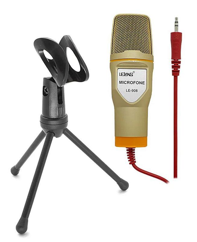 Microfone Condensador para PC Notebook Com Tripé Youtube +NF - Lelong ...