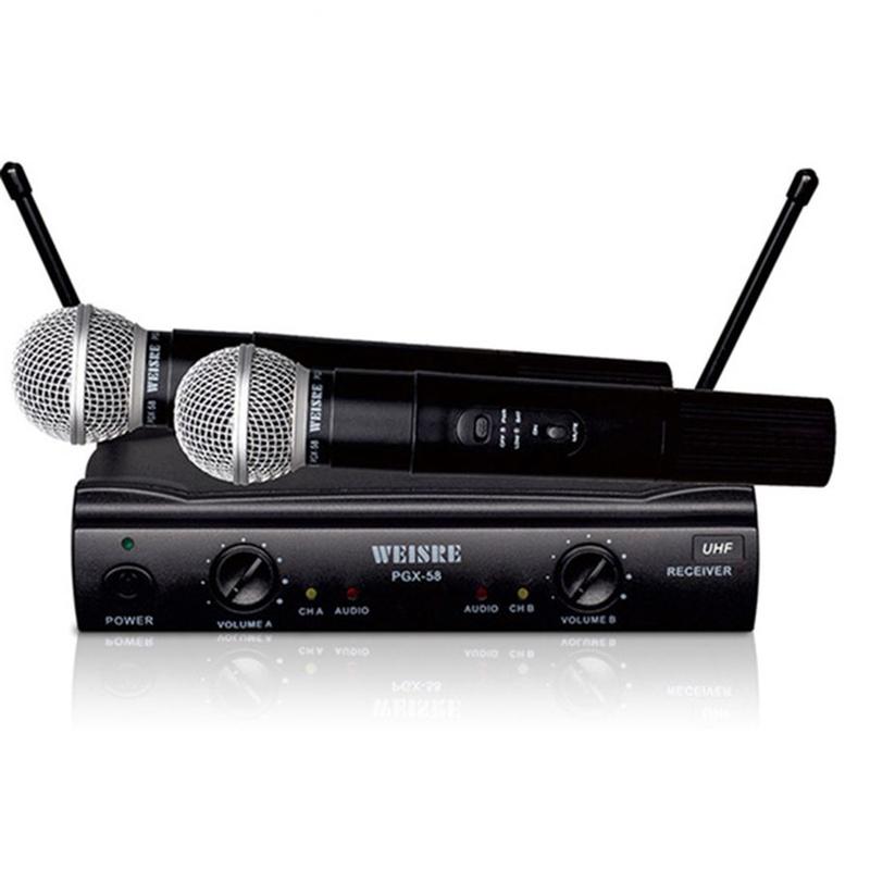Microfone Duplo SFio Profissional Uhf Igreja Karaokê PGX58 - Weisre ...