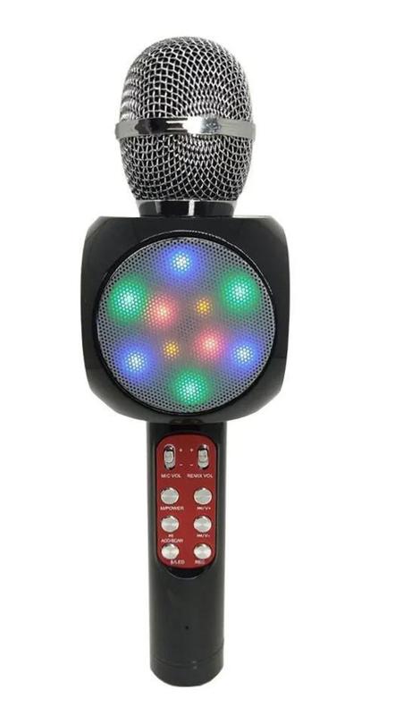 Microfone Infantil Divertido RGB Bluetooth Gravador de Vozes - LELONG ...