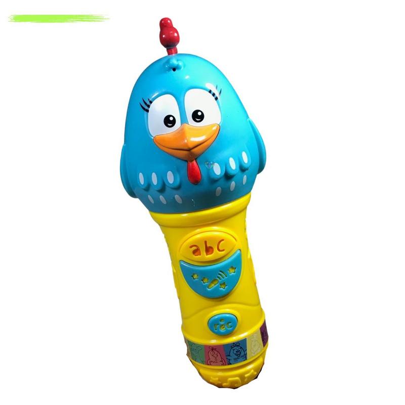 Microfone Infantil Gravador Musical Com Sons Músicas e Luzes Galinha ...