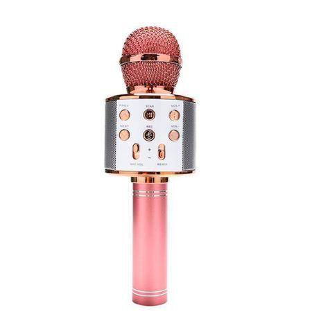 Microfone Karaoke Bluetooth 2 Alto-falant Usb Grava Muda Voz - aura ...