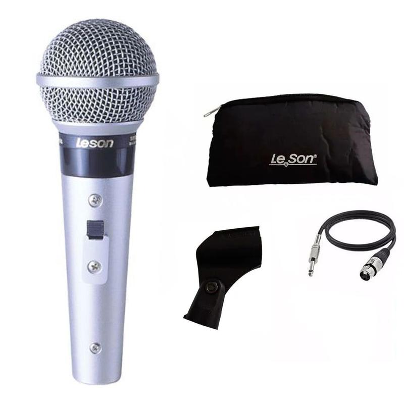 Microfone Leson C/ Fio SM58 P4 Branco - Microfone Dinâmico - Magazine Luiza